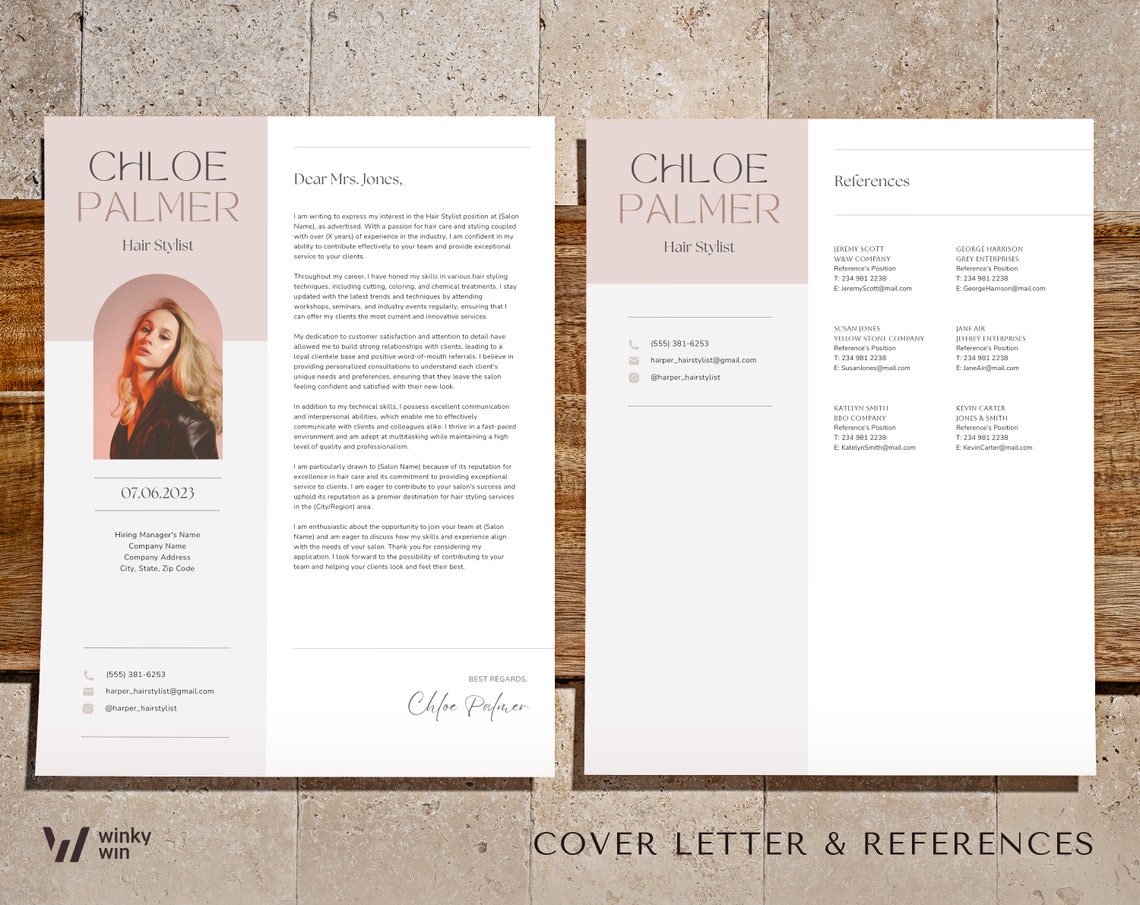 Hair Stylist Resume Template Canva, Hair Extensions Resume for Hair ...