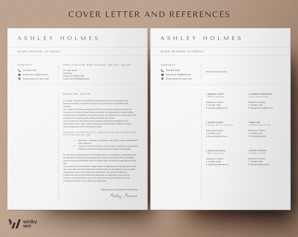 Collage Resume Template Student High School Student Resume | Etsy