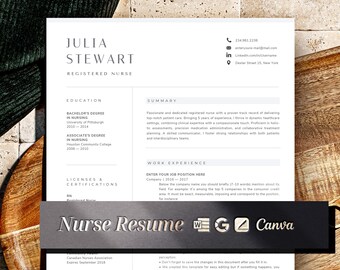 RN Resume Template Nurse, Nurse Resume Template Google Docs, Word ...