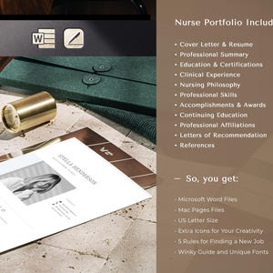 Nurse Portfolio Template, Professional Nursing Portfolio for RN, LPN ...