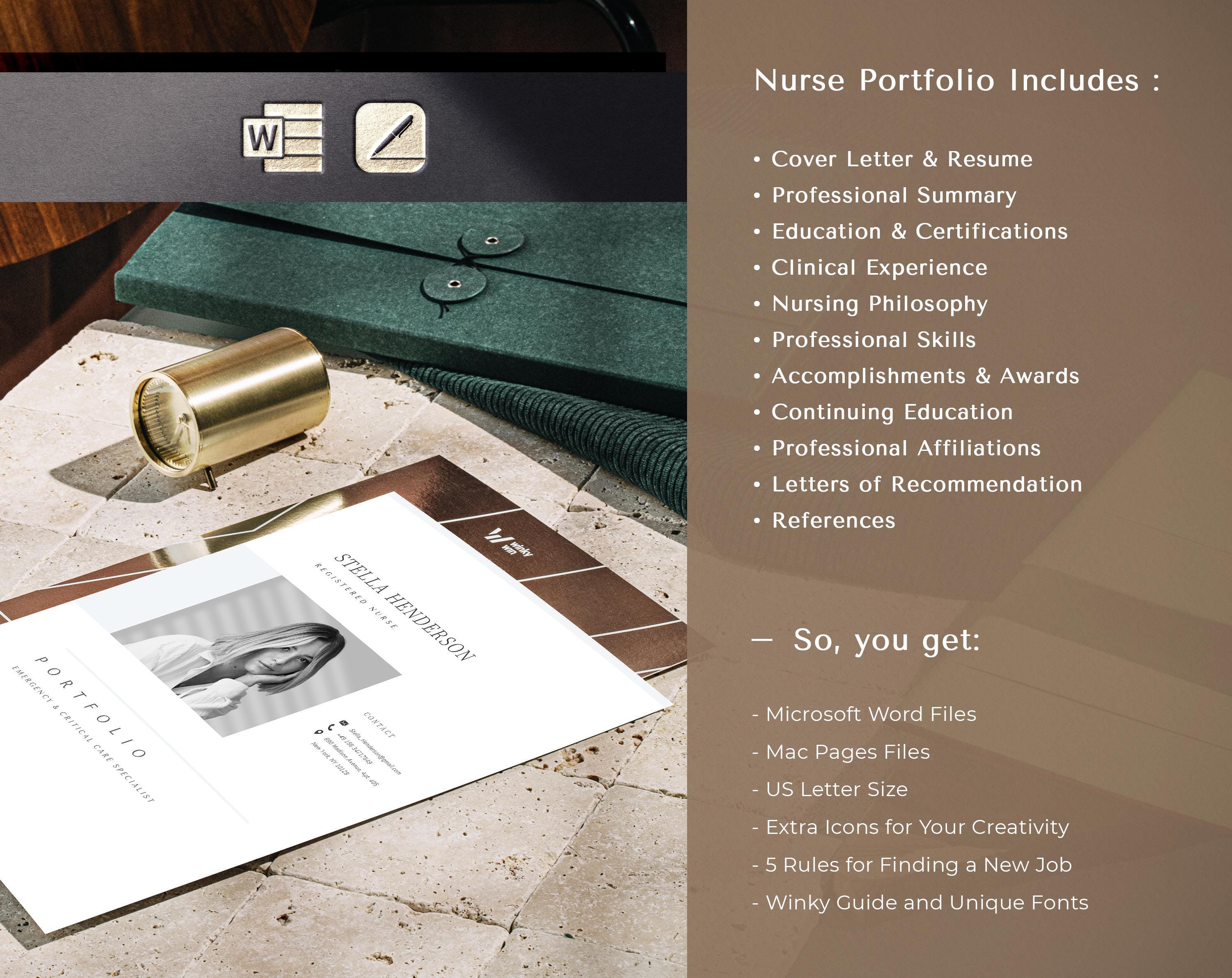 Nurse Portfolio Template, Professional Nursing Portfolio for RN, LPN ...