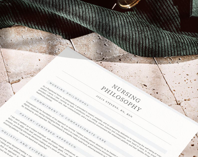 Nursing Portfolio Template, Nurse Portfolio for Word + Mac Pages, Cover ...