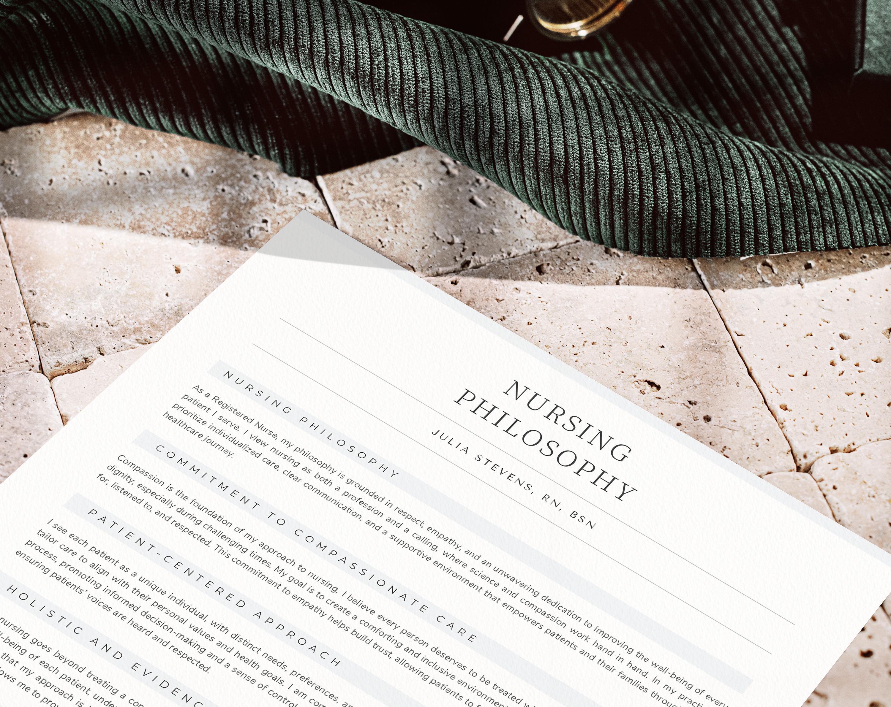 Nursing Portfolio Template, Nurse Portfolio for Word + Mac Pages, Cover ...