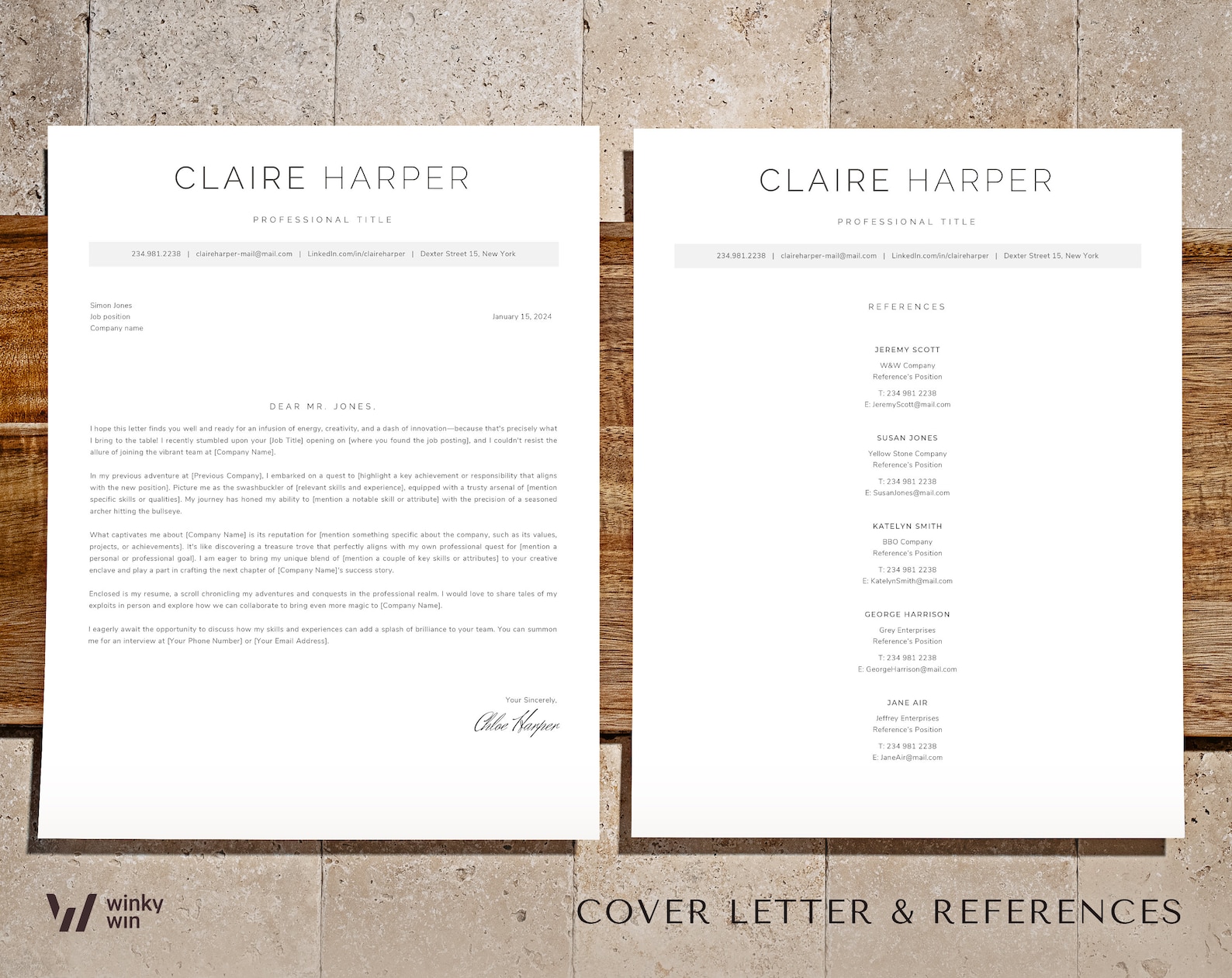 ATS Cv Template, Resume Template Word, Pages, Google Docs, ATS Friendly ...