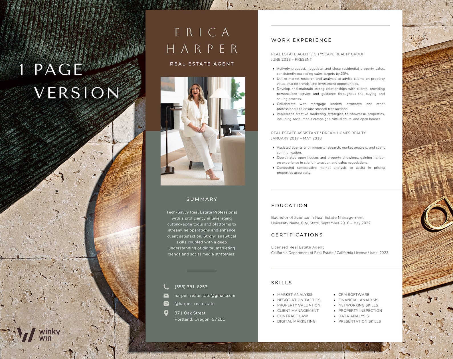 Realtor Resume Template Real Estate Agent Resume, Modern Cv Template ...