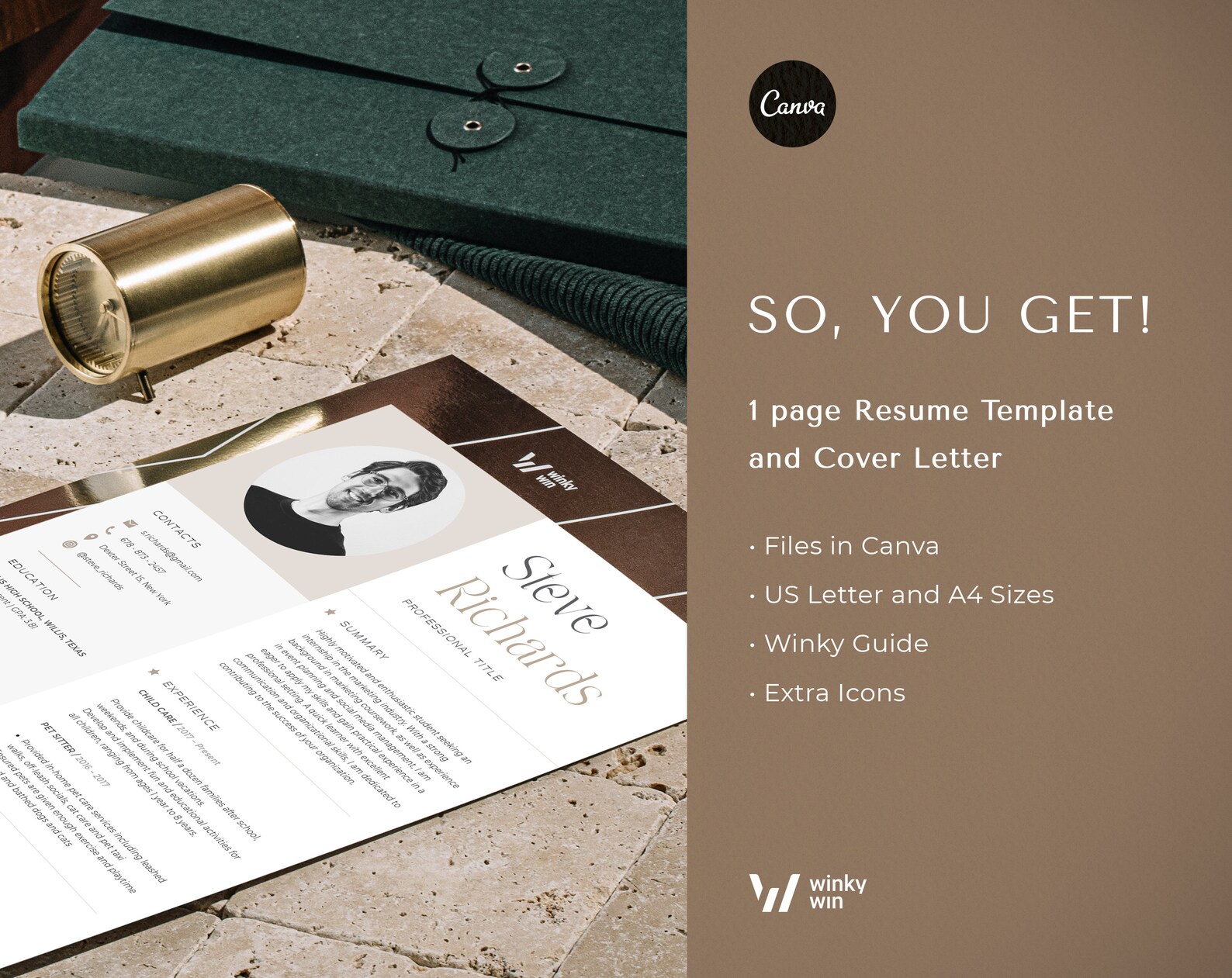 Student Resume Examples - Template Canva, High School, College Student ...