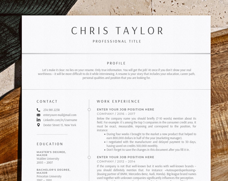 Curriculum Vitae Template, Simple Resume Templates Word | Executive ...