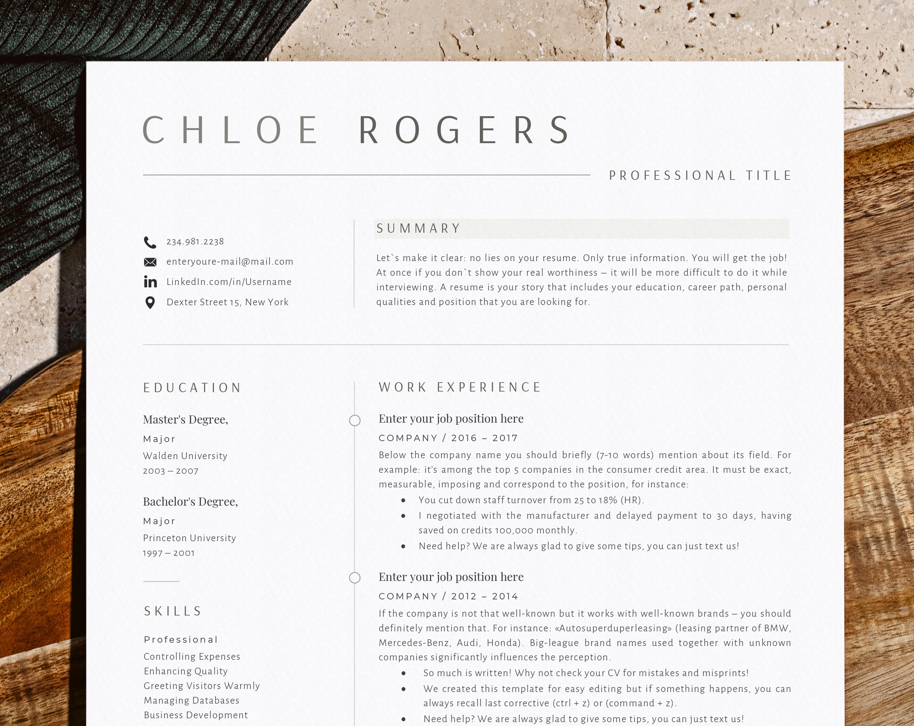 Resume Word Template, Clean Cv Template Modern Resume Templates Word ...