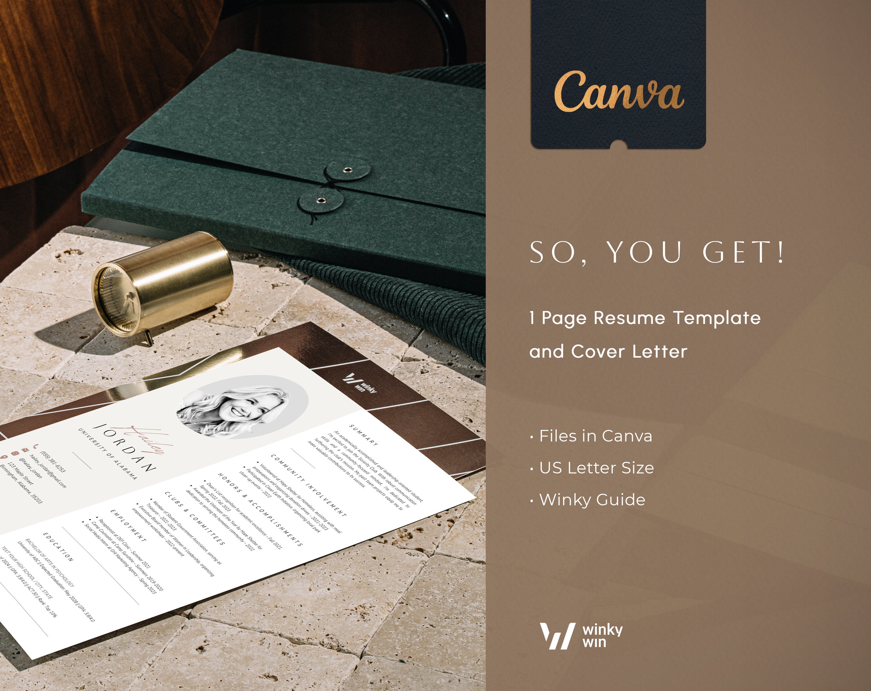 Clean Sorority Resume and Cover Letter Template, Sorority Rush Resume ...