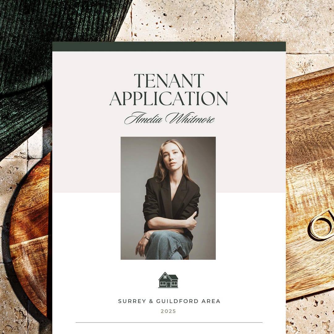 Rental Application Template Canva, Rental Resume for Single Applicant ...