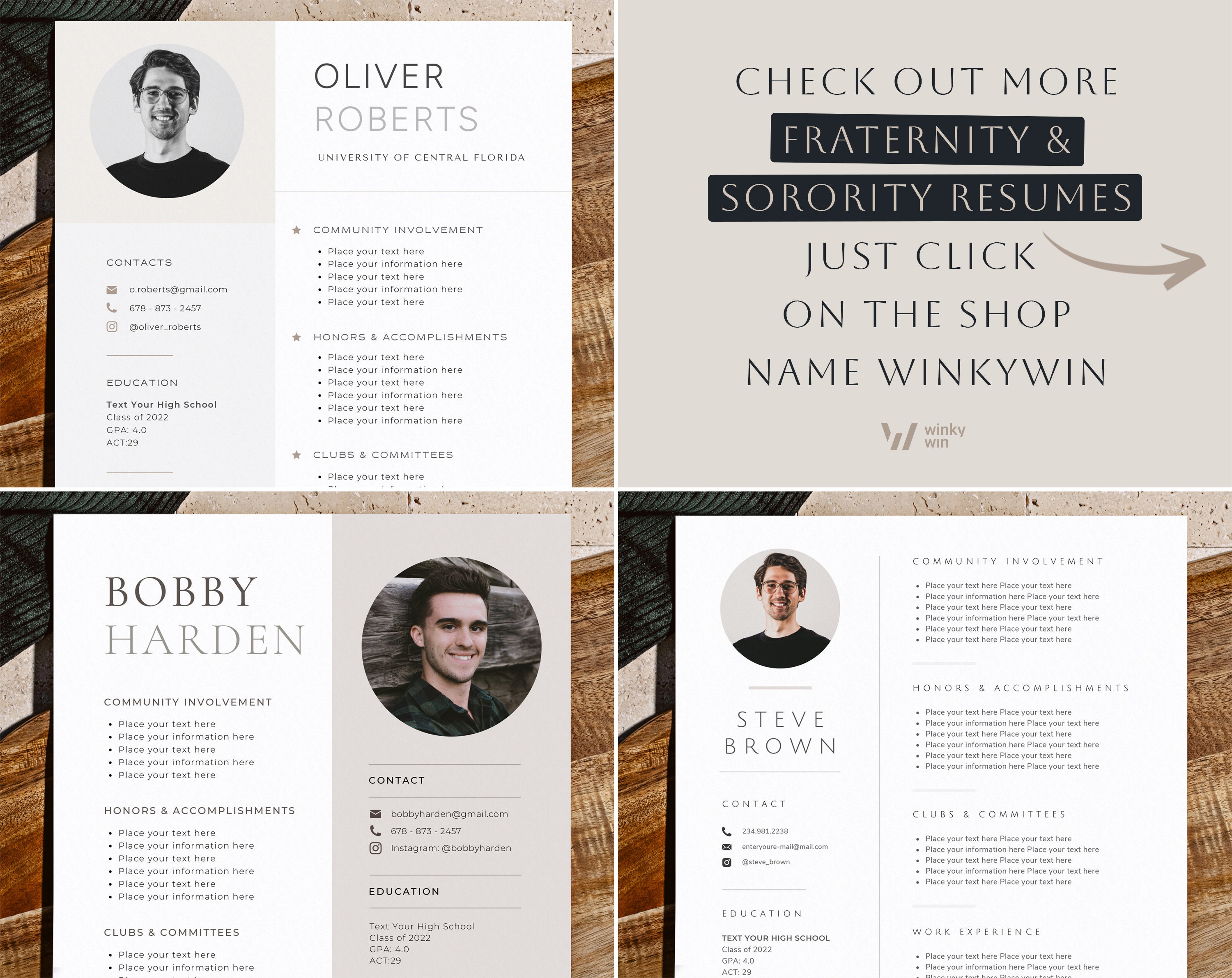 Fraternity Resume Template Canva, Fraternity Rush Resume Etsy ...