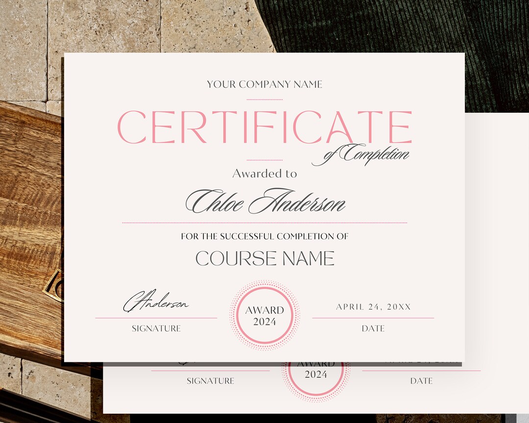 Certificate of Completion Template Canva, Nail Certificate Beauty ...
