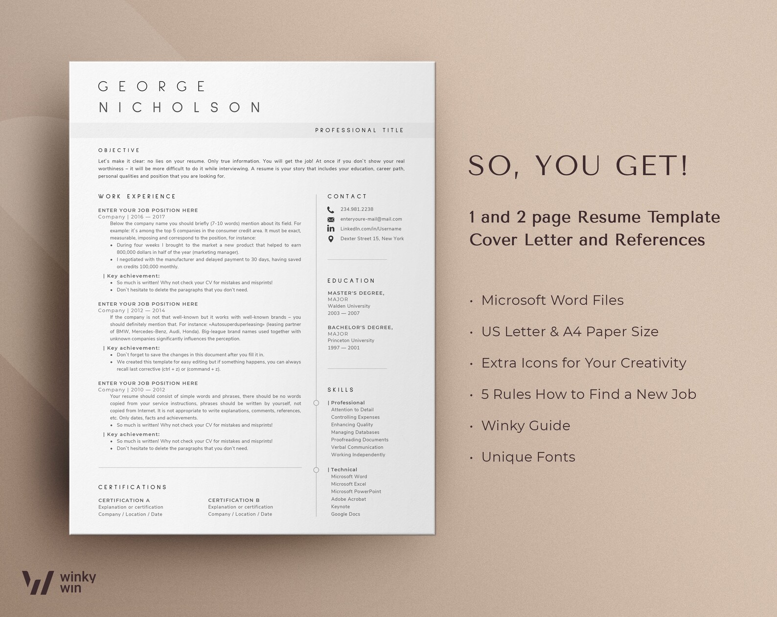 Reverse Chronological Resume Template Word, C Level Resume Director ...