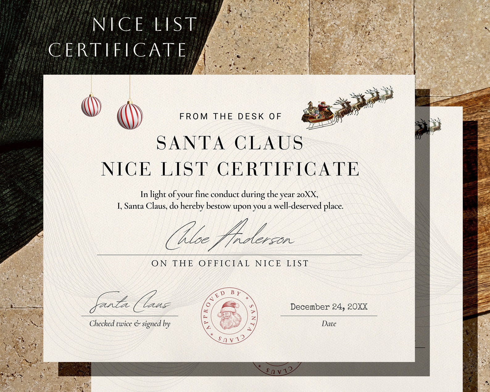 Editable Official Letter From Santa Claus, Nice List Certificate Santa ...