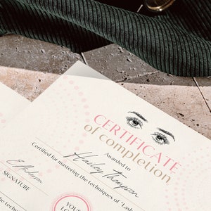 Lash Certificate of Completion Template Canva, Lash Course Award Brow ...