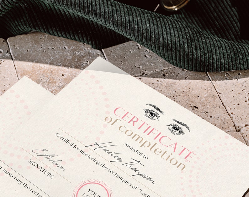 Lash Certificate of Completion Template Canva, Lash Course Award Brow ...