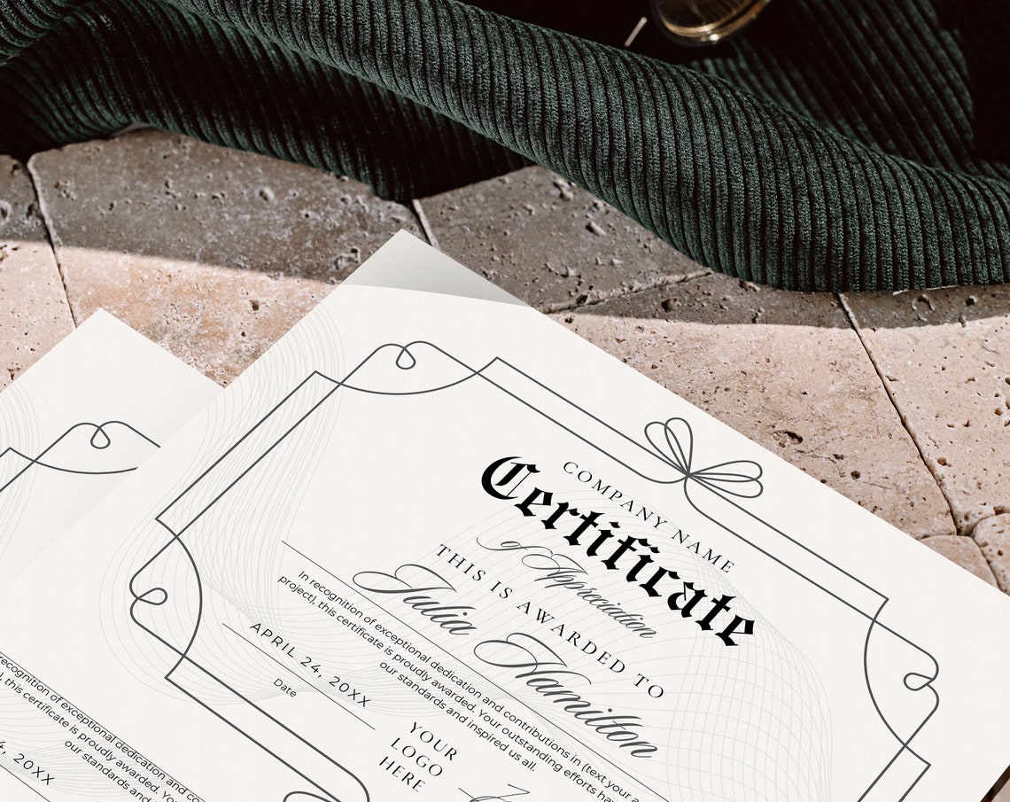 Certificate of Appreciation Template, Custom Appreciation Gift ...