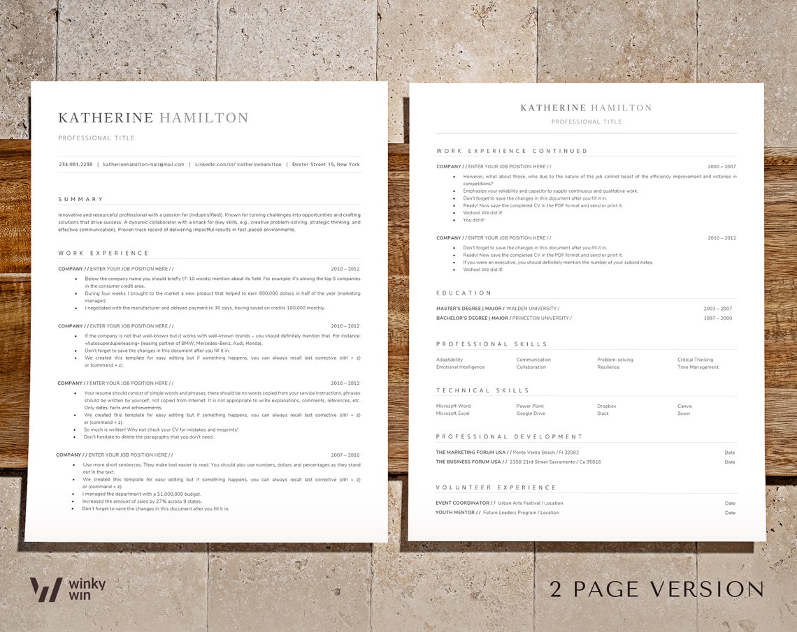 Executive Resume Template Ats Friendly, Professional ATS Resume ...
