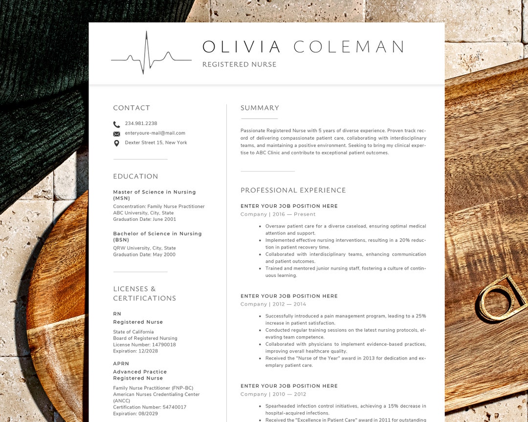 Registered Nurse Resume Template Rn, Nursing Resume Template Word ...