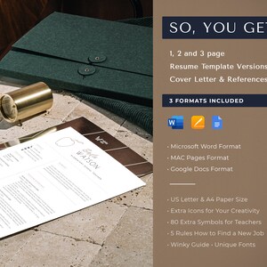 Teacher Resume Template Google Docs, Word & Pages, Teaching Resume Word ...