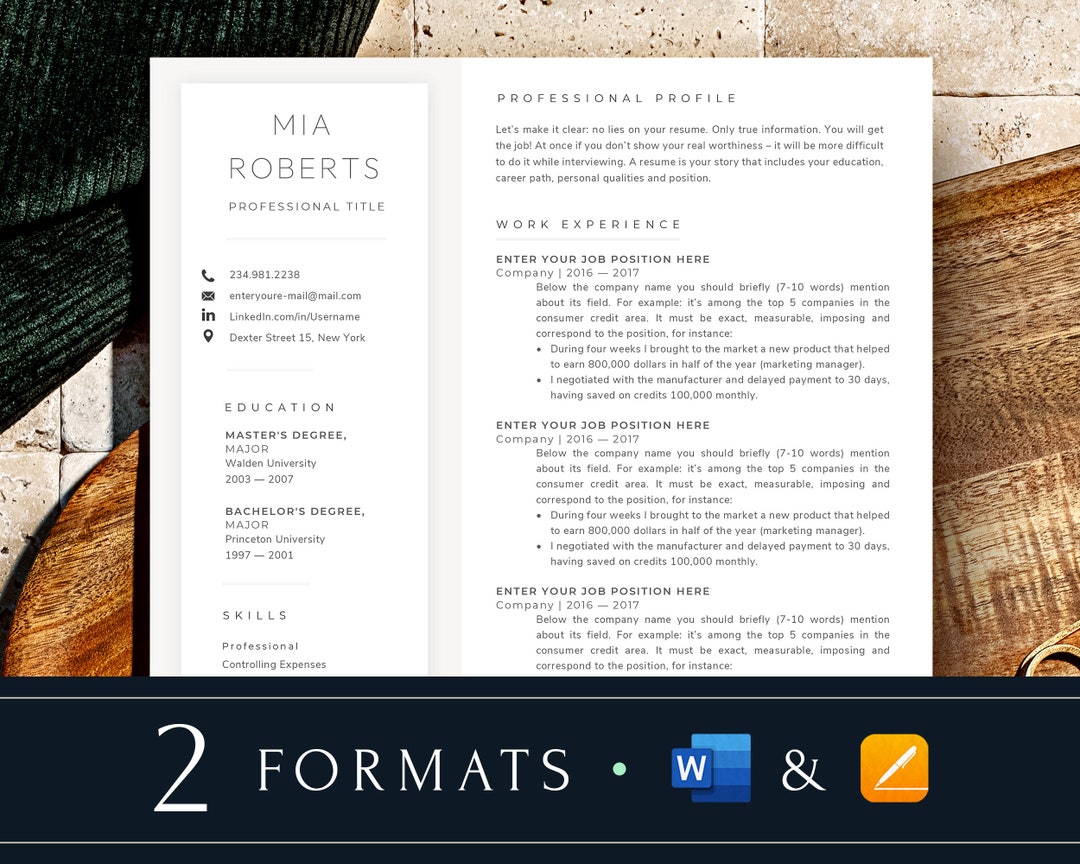Executive Resume Template, Cv Template Professional, Modern Resume and ...