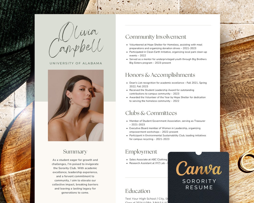 Kappa Delta Sorority Resume Template Photo, Sorority Rush Resume ...