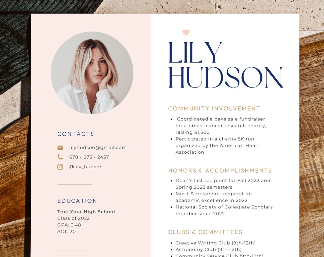 Sorority Rush Resume Template Perfect for Delta Gamma Any - Etsy