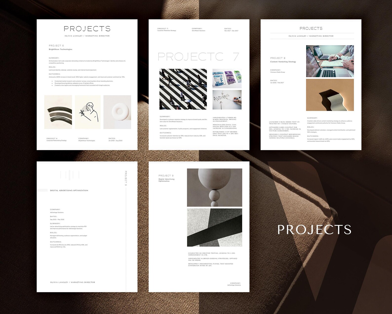 Modern Portfolio Template, Professional Portfolio Layout, Marketing ...