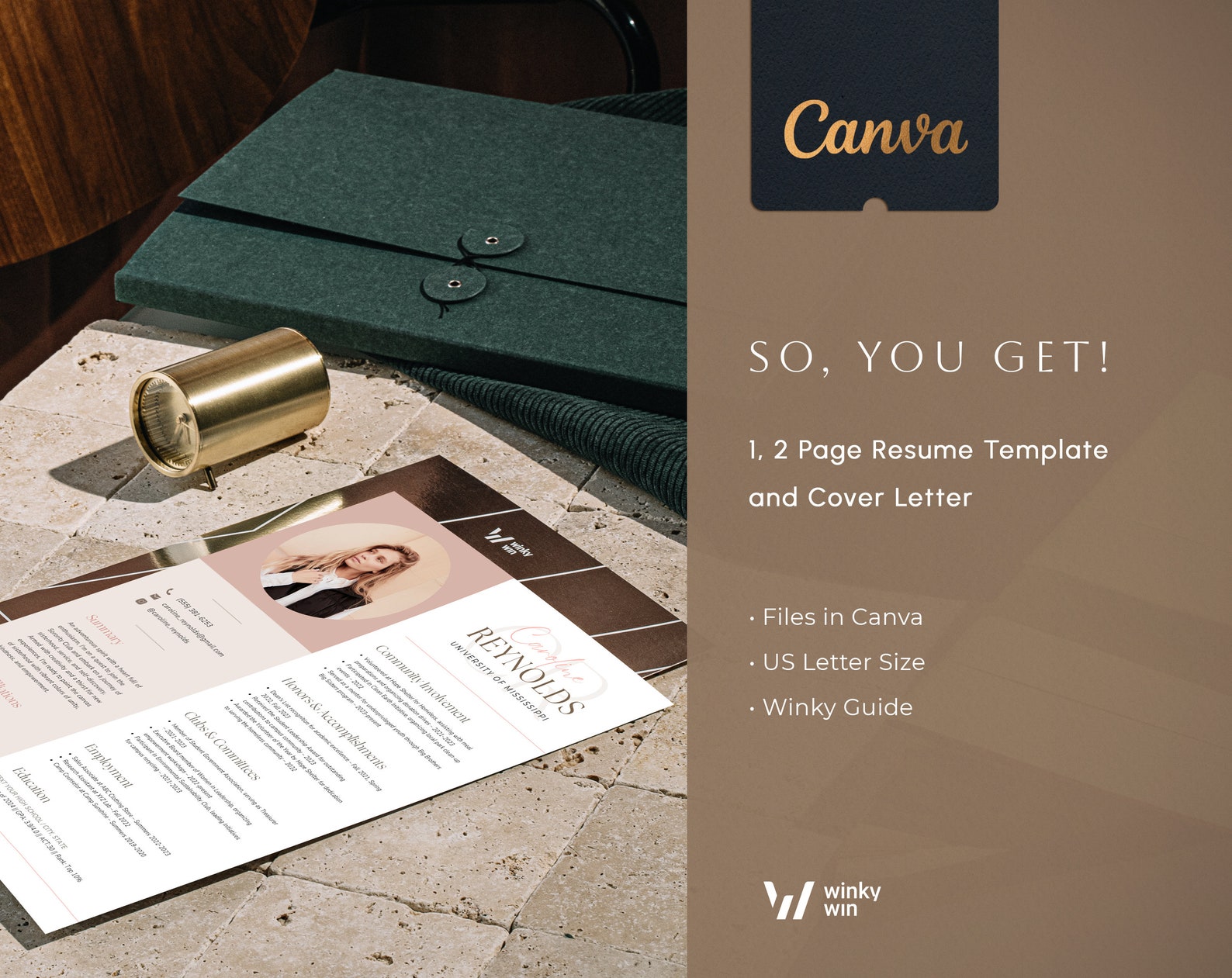 Monogrammed Sorority Rush Resume Template With Photo, Sorority Resume ...