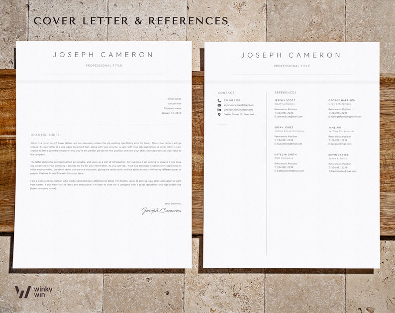 Clean Resume and Cover Letter Template, Cv Template Simple Resume ...