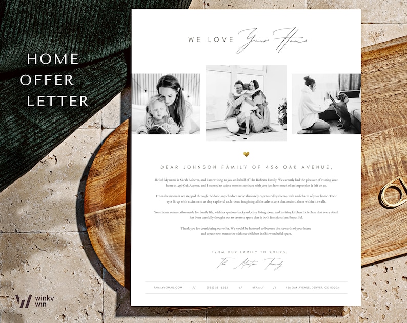 Home Offer Letter to Seller, House Offer Letter Template, Professional ...