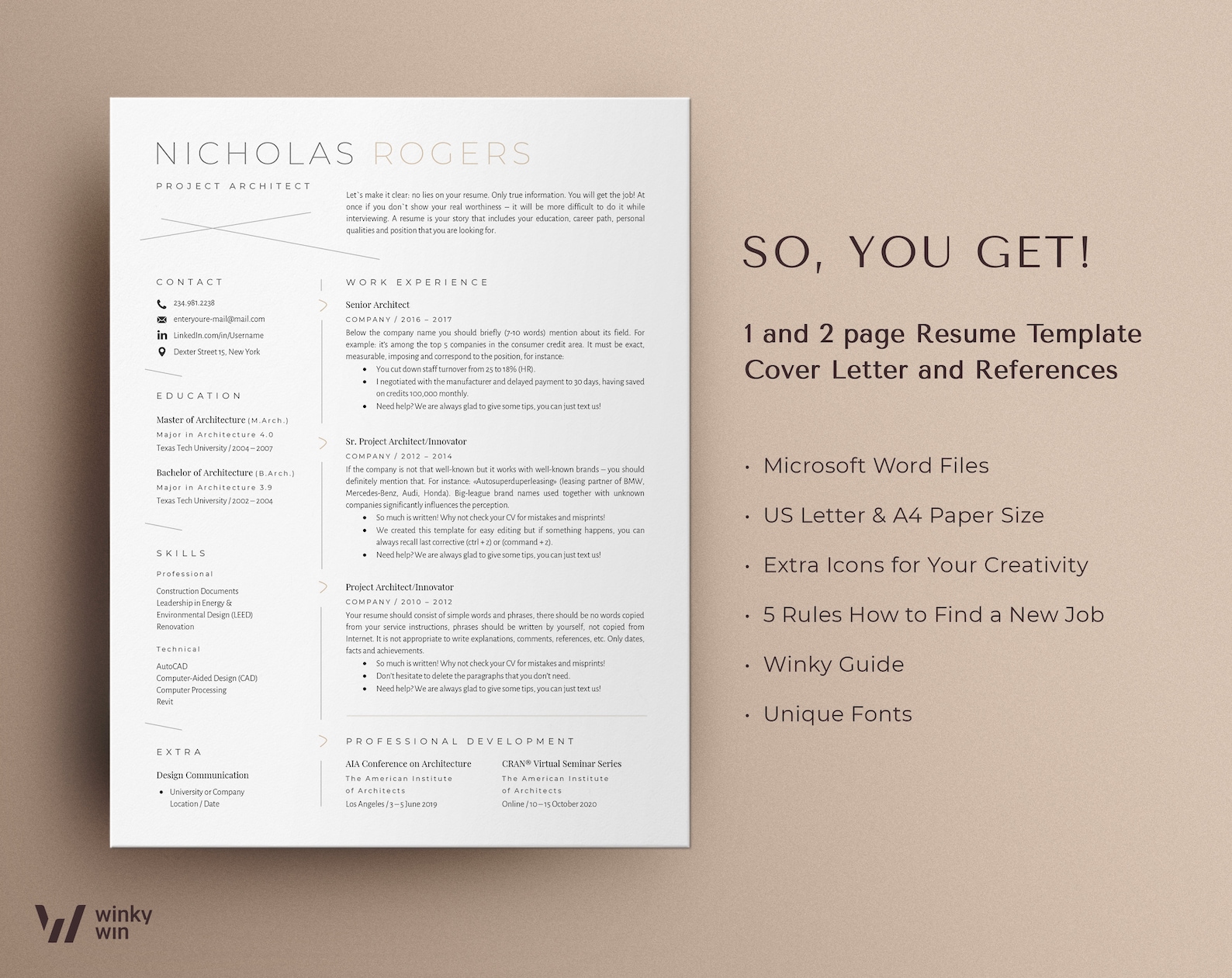 Resume Templates Architect Cv Template Architectural Resume Template ...