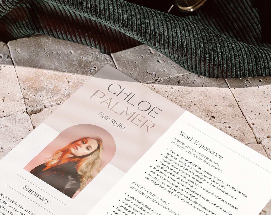 Hair Stylist Resume Template Canva, Hair Extensions Resume for Hair ...