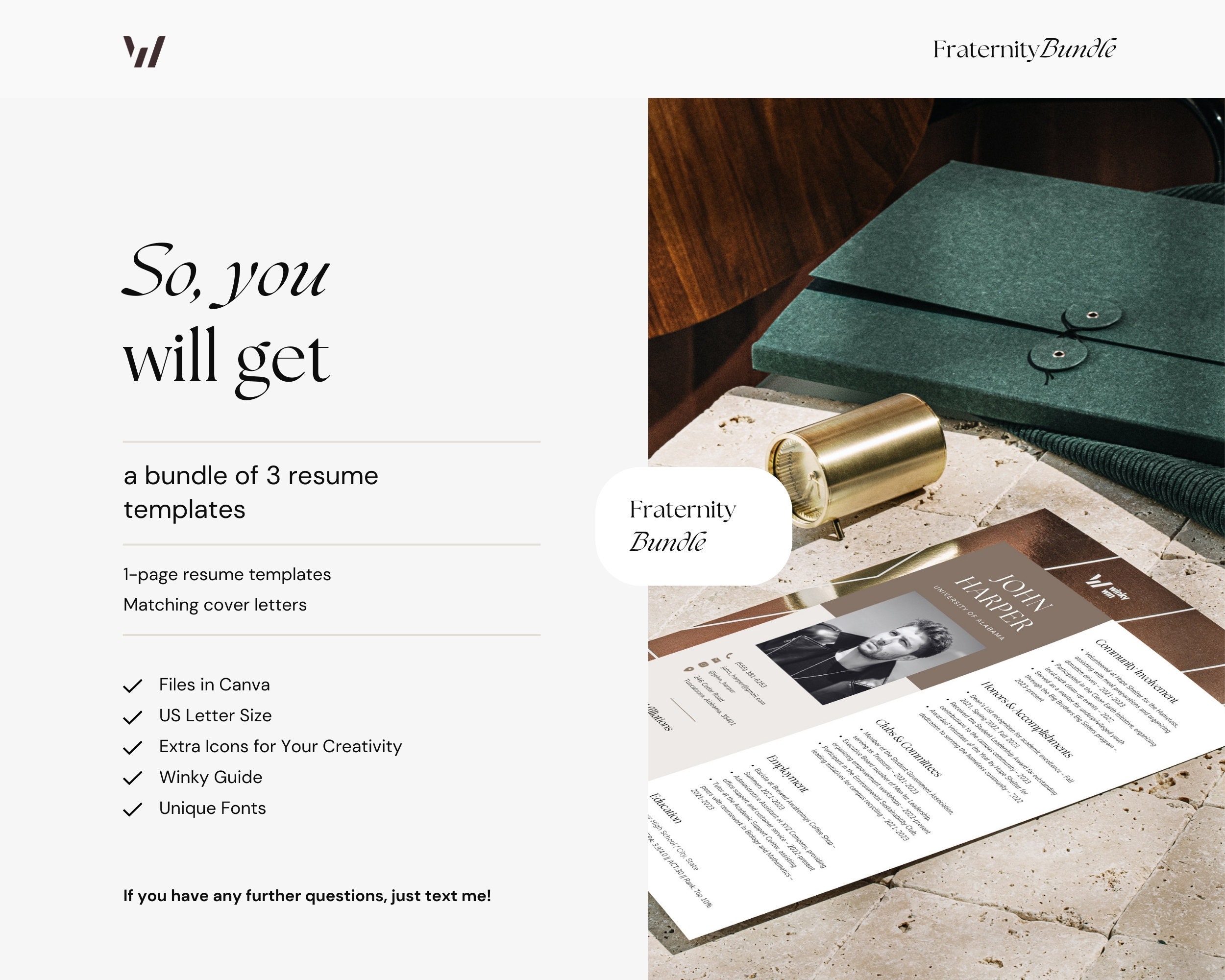 Fraternity Resume Templates for Canva, Rush Resume Design, Fraternity ...