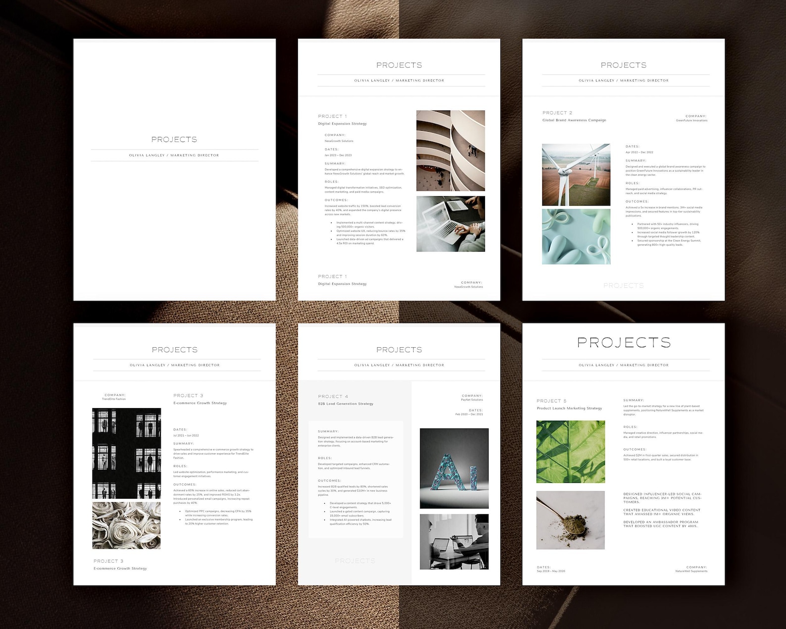 Modern Portfolio Template, Professional Portfolio Layout, Marketing ...