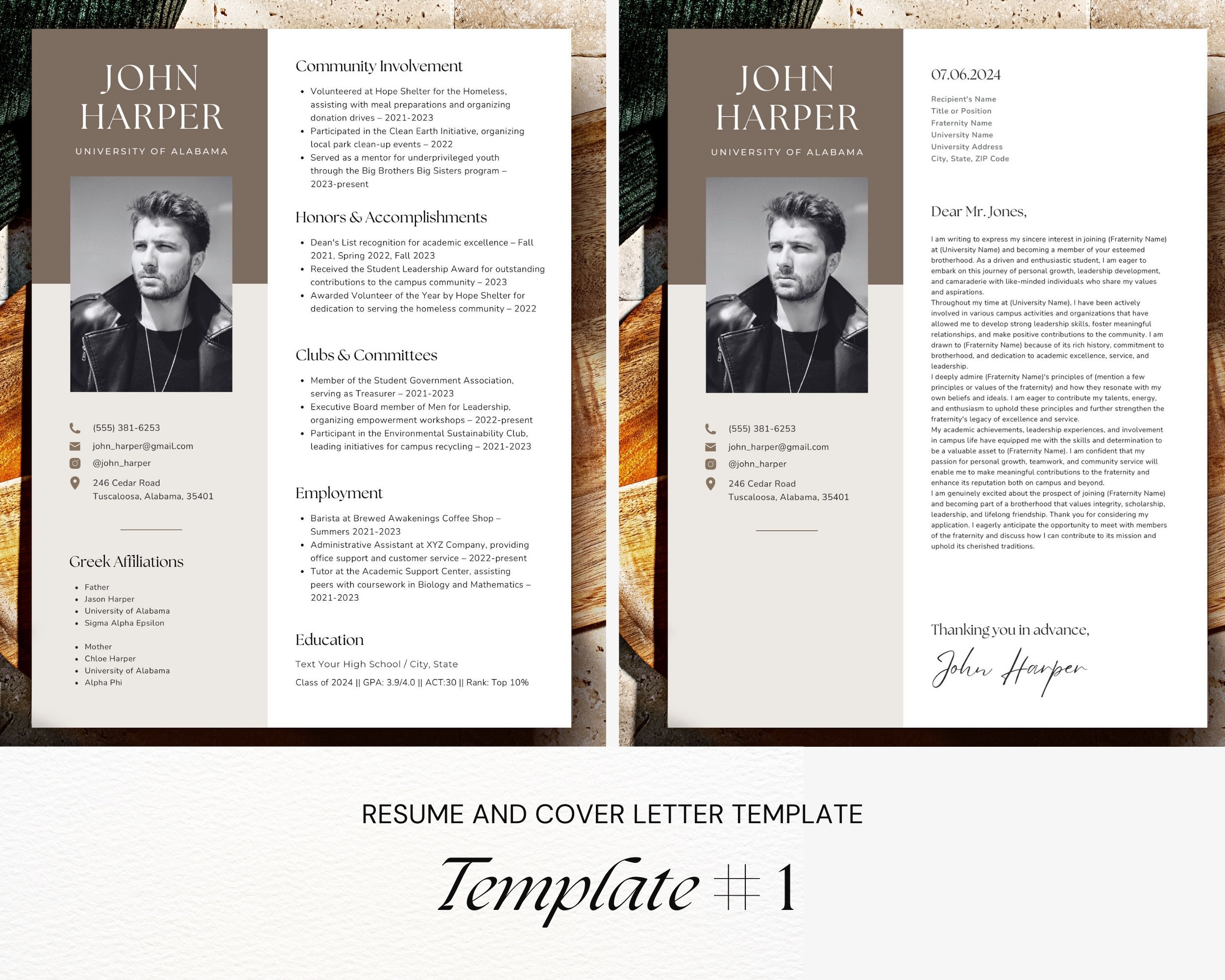 Fraternity Resume