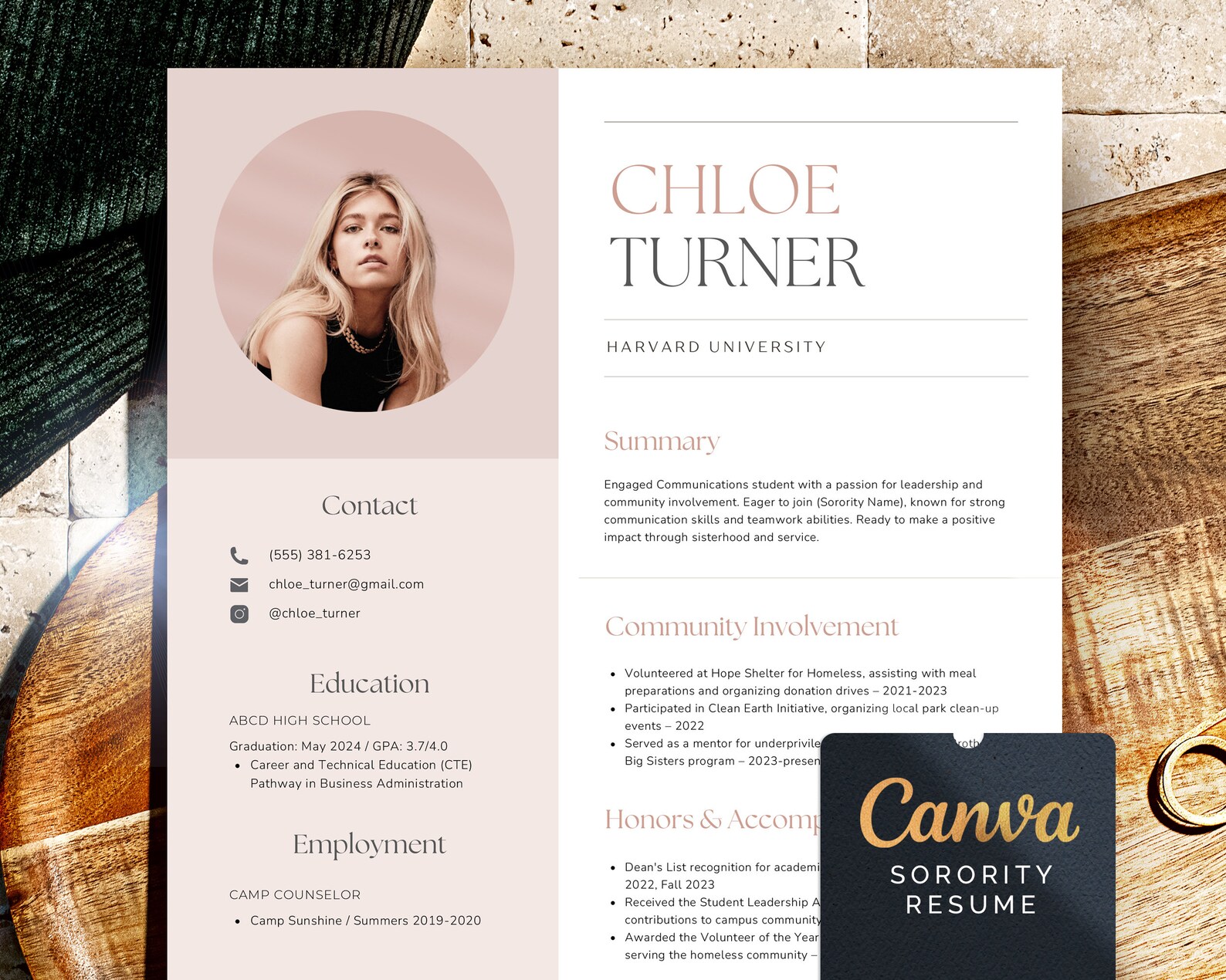 Sorority Recruitment Resume, Sorority Resume Templates With Photo ...