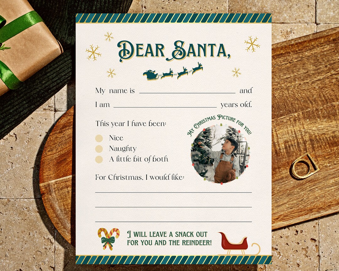 Christmas Letter to Santa, Dear Santa Letter, Santa Claus Letter Wish ...