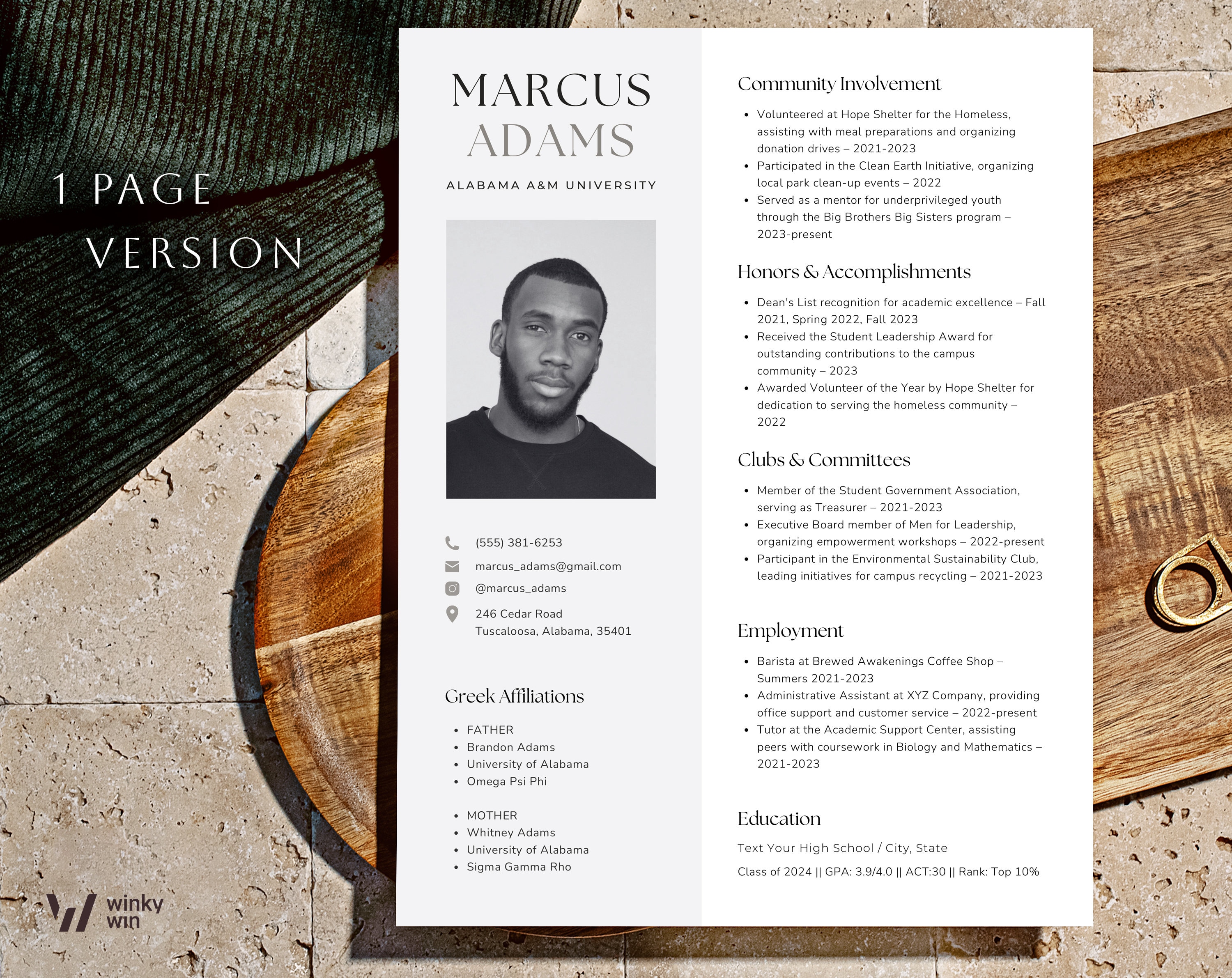 Fraternity Rush Resume With Photo, Fraternity Resume Template ...