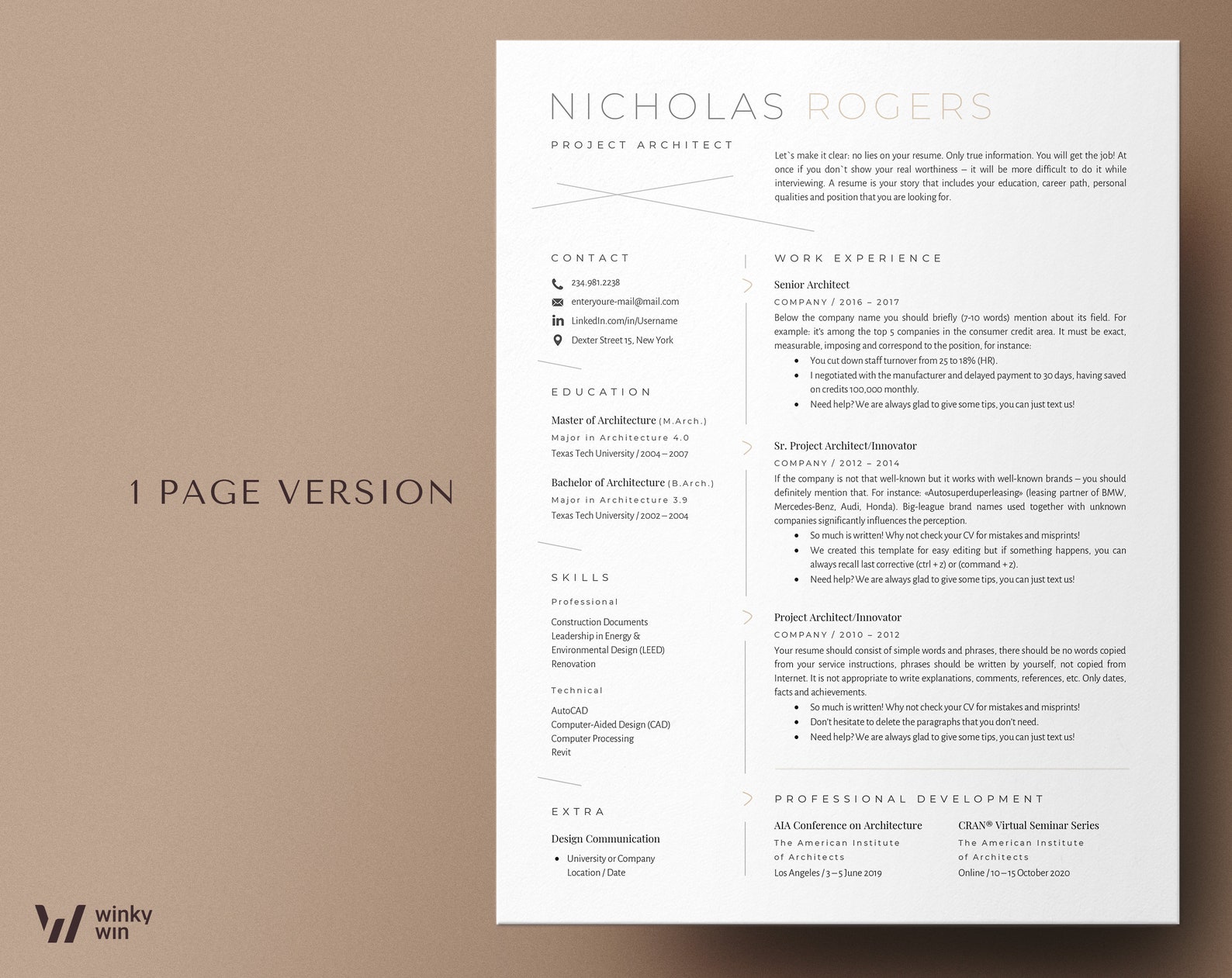 Resume Templates Architect Cv Template Architectural Resume Template ...