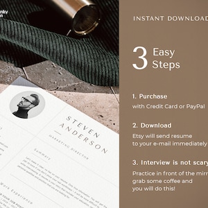 Conservative Resume With Image, Strong Resume for Men, Cv Template With ...
