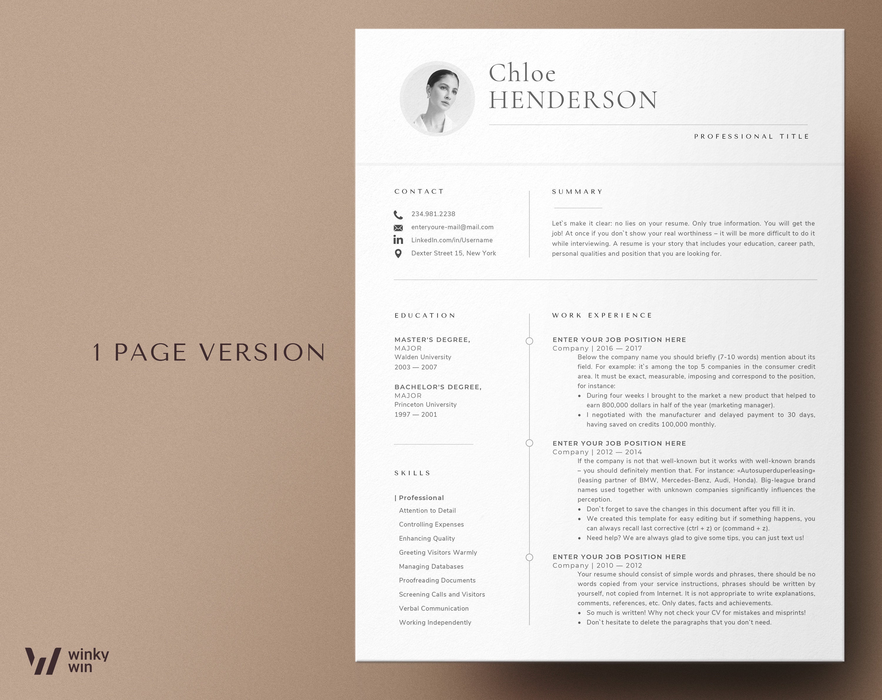Professional Resume + Best Fonts for Resume 2025, Cv Template Word ...