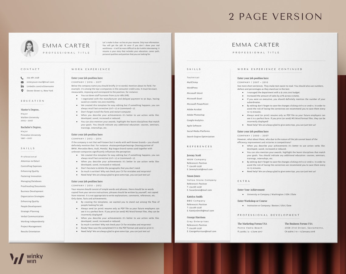 Resume and Cover Letter Template, Cv Template Creative Resume Template ...