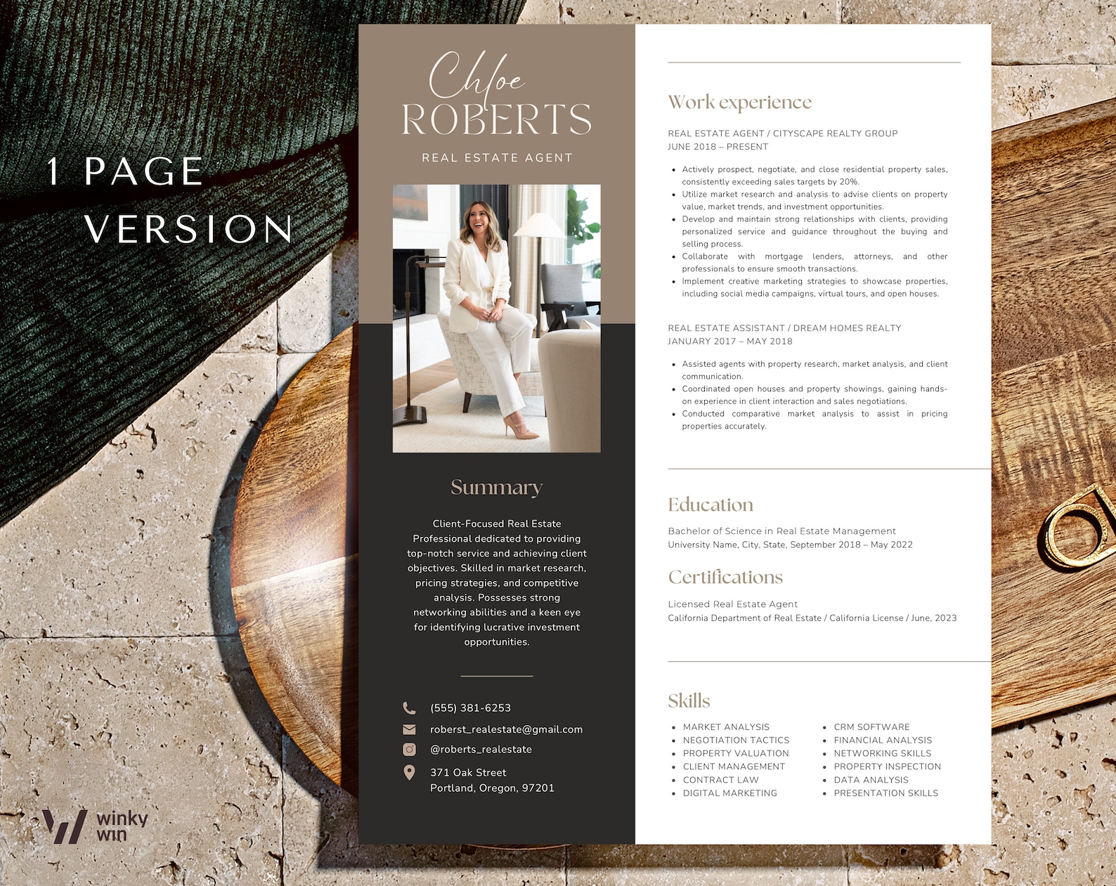 Real Estate Agent Resume Template Realtor Resume, Modern Cv Template ...