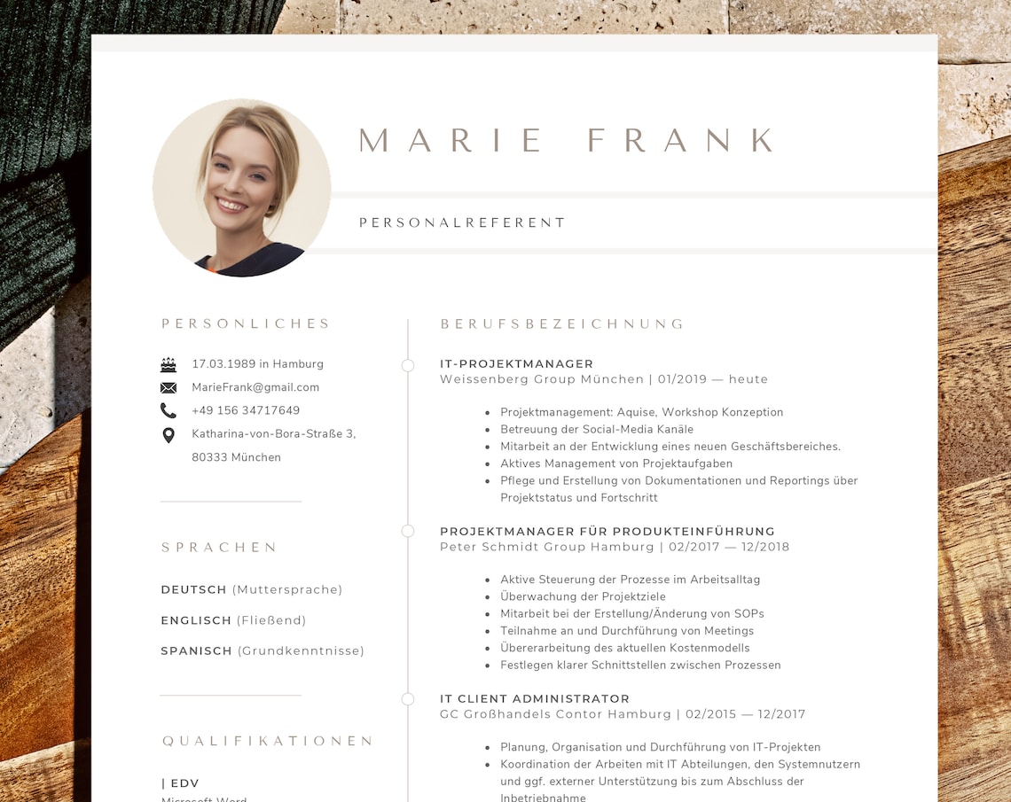 Bewerbung Bewerbungsvorlagen Lebenslauf Vorlage Word Mac - Etsy