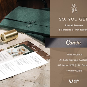 Tenant Resume Template - Rental Application CV, Creative Rental Cover ...