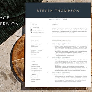 Resume 2024, Gold and Blue Resume Template and Cover Letter, Mac Pages ...