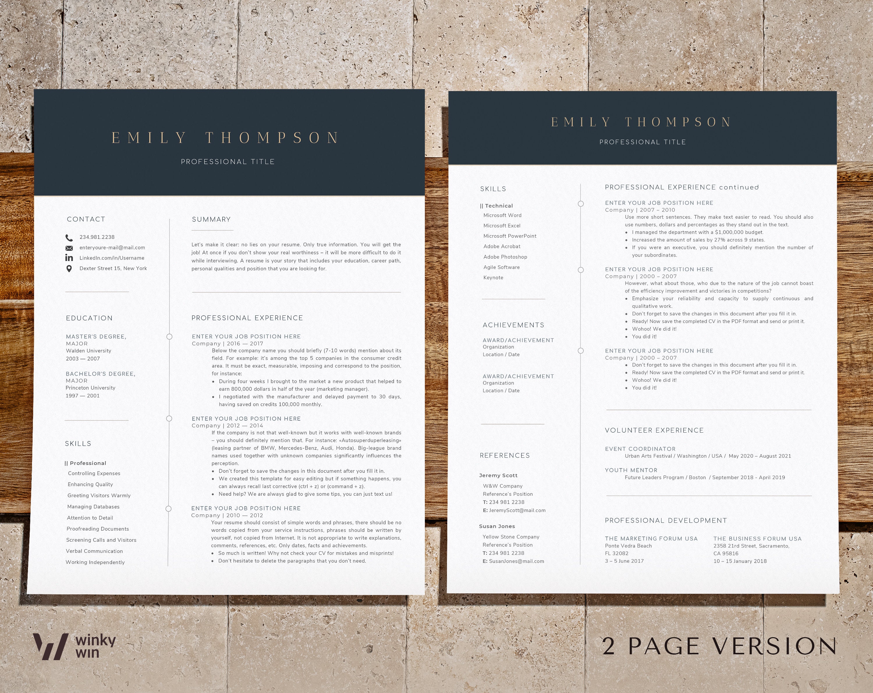 Resume Template 2024, Executive Resume, Cv Template Word, Modern ...