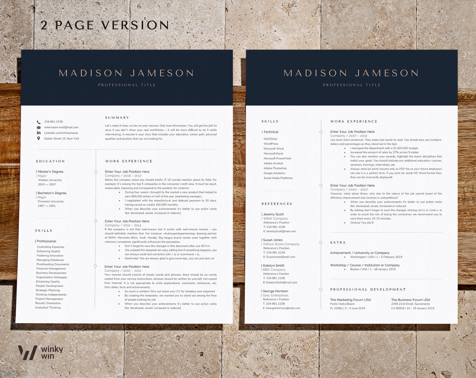 Gold Resume Template, Conservative and Strong Cv Template Format ...