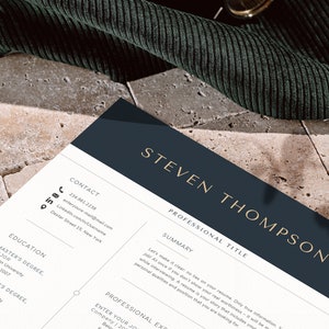 Resume 2024, Gold and Blue Resume Template and Cover Letter, Mac Pages ...